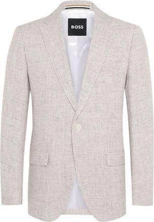 HUGO BOSS Einreihiges Sakko aus einem Baumwolle-Leinen-Mix in