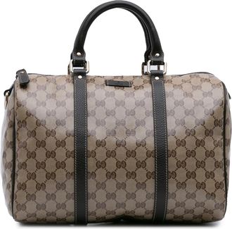 Gucci Crossbody Bags - Medium GG Crystal Joy Boston Bag - Gr. unisize - in Braun - f&uuml;r Damen