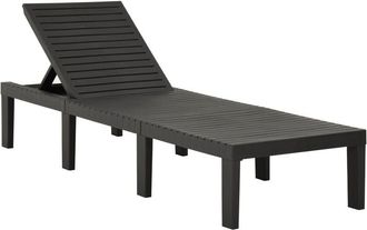 vidaXL Chaise longue plastique anthracite vidaXL