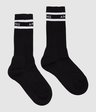 Anine Bing Chaussettes Sully Sporty Black And White Stripe