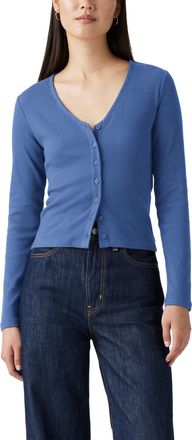 Levi's Damen Muse Langarm-T-Shirt Dutch Blue Blues XS