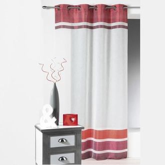 HOME MAISON Homemaison HM6993298 Parements, mit Ober- und Unterseite aus Musselin, Polyester, gestreift, 140 x 240 cm, Rot