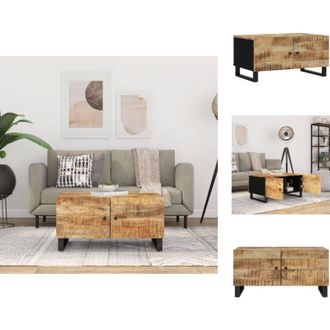 vidaXL Couchtisch 80x50x40 cm Massivholz Mango & Holzwerkstoff - Esszimmertisch - Couchtisch - Wohnzimmerstil - Holzm&ouml;bel - Mangoholz