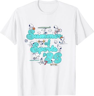 Peanuts Snoopy Summer Sports 86 Golf Basketball Art Fußball T-Shirt