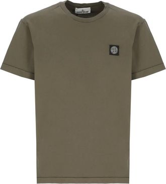 Stone Island Homme, Tops, Vert, Taille: M Garment Dyed Logo Tee