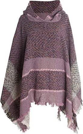 Generic Poncho Femme Hiver Chaud Chale Femme Hiver Chaud Cape Femme Effet enveloppant Ch&acirc;le Automne Franges Carreaux Ceinture Multifonctionnel