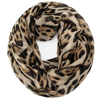 Glamexx24 &Eacute;charpe longue pour femme - Motif l&eacute;opard - &Eacute;charpe tube - Pour fille - Imprim&eacute; animal, gris