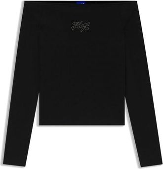 HUGO BOSS Dolder_b Haut en Jersey, Noir 001, XS Femmes