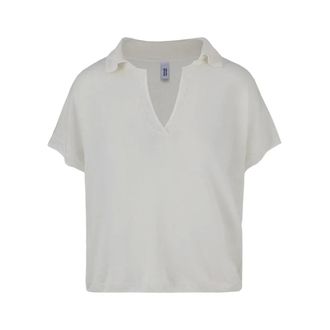 Bomboogie Femme, Pulls, Blanc, Taille: 38 FR Polo &agrave; Manches Courtes