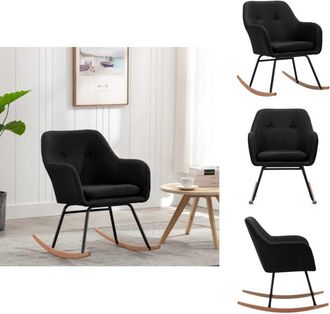 vidaXL Schaukelstuhl Schwarz Stoff - Schaukelstuhl - Sessel - Lounge Chair - Beistelltisch - Esszimmerstuhl