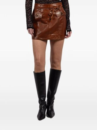 Ulla Johnson Luna leather mini skirt - Braun