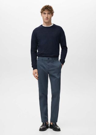 Mango Pantalon Prato chino super slim fit cropped bleu indigo - Homme - 36 - MANGO MAN