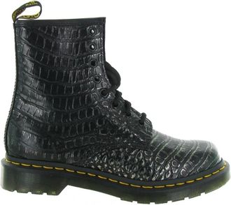 Dr. Martens Femme, Chaussures, Noir, Taille: 36 EU Gunmetal Wild Croc Bottes