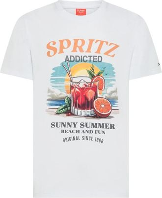 Sun 68 Bedrucktes Strand-T-Shirt - - Tops - Herren - Wei&szlig; - S