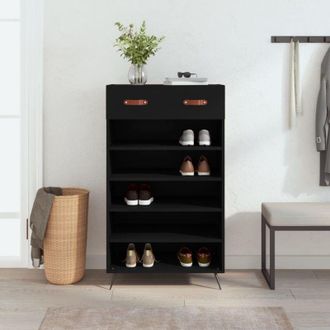 vidaXL Schuhschrank Schwarz 60x35x105 cm Holzwerkstoff Vidaxl