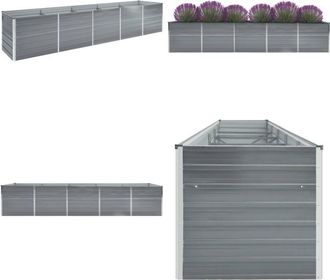 vidaXL Vidaxl - Lit surélevé de jardin Acier galvanisé 400x80x45 cm Gris - Jardinière - Pot De Fleurs Extérieur - Bac à Plantation - Jardin Vertical