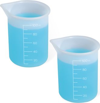 Vin beauty 2 St&uuml;ck Silikon Waschmittelbecher, Waschmittel Messbecher, Silikon Spenderbecher Wiederverwendbar f&uuml;r Fl&uuml;ssigkeiten Flexibel Waschbare Fl&uuml;ssigkeitsmes