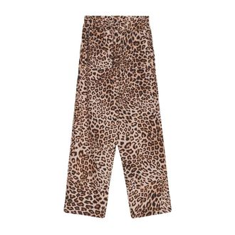 A Paper Kid Femme, Pantalons, Brun, Taille: 38 FR Pantalon Droit Imprim&eacute; Animalier