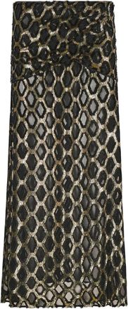 Johanna Ortiz PURA LUZ DEVORE MAXI SKIRT - Noir