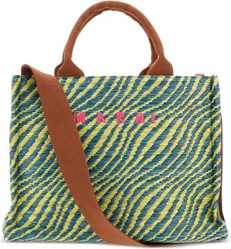 Marni petit sac cabas à logo - Vert