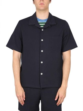 Howlin Bowling Neck Cotton Shirt - Blue