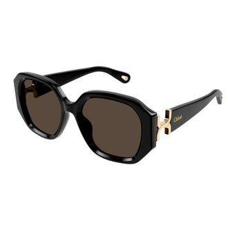 Chlo&eacute; Oversized Square Sonnenbrille - - Accessories - Damen - Schwarzk - ONE SIZE