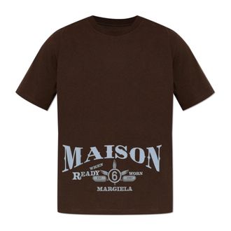 Maison Margiela Bedrucktes T-Shirt - - Tops - Herren - Braun - L