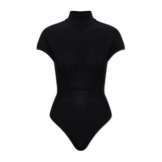Balmain Femme, Tops, Noir, Taille: 42 FR Bodysuit Col Roul&eacute;
