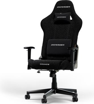 DXRacer Prince L Schwarz Stoff das Orginal Gaming Stuhl, Schreibtischstuhl, Bürostuhle, Office Chair, Drehstuhl für PC Gamer