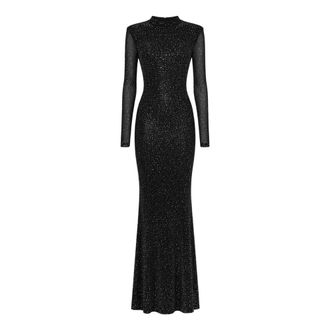 Twentyfourhaitch Robe longue sir&egrave;ne - Femme - Robes - Noir - Taille: 44 FR