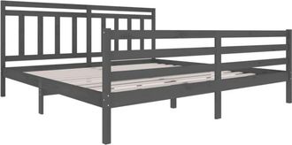 vidaXL Massivholzbett Grau 200x200 cm Vidaxl