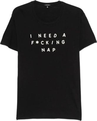 R13 Homme, Tops, Noir, Taille: M Graphic Round Neck Short Sleeve T-Shirt