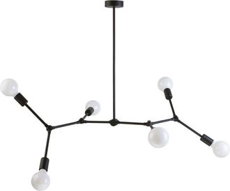 Licht-Erlebnisse Schwarze Deckenlampe 6-flmg Esstisch Leuchte AARON