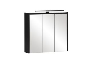 Schildmeyer Spiegelschrank Emmik 159507, schwarzmatt, 65 x 16 x 62,7 cm