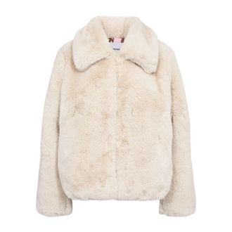 N&uuml;mph &Uuml;bergangsjacke Nueseta aus Kunstfell - - Jackets - Damen - Beige - S