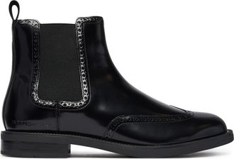 Tommy Hilfiger Klassische Stiefeletten Tommy Hilfiger Lth Abrasivato Brogue Chelsea FM0FM06079 Schwarz