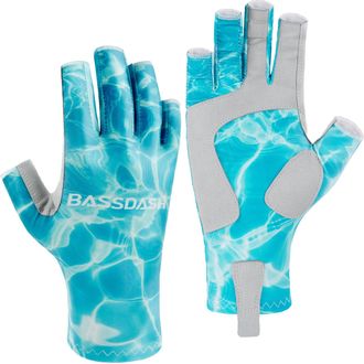 Bassdash ALTIMATE UPF 50+ Damen Angeln Handschuhe UV Sonnenschutz Fingerlos Für Kajak Fahren Paddeln Wandern Radfahren Fahren Training