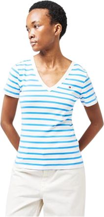 Tommy Hilfiger T-Shirt f&uuml;r Damen, Baumwolle (Ecru/Blau)