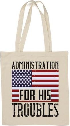 Generic Administration for his troubles Sac fourre-tout en coton naturel avec logo drapeau américain Blanc