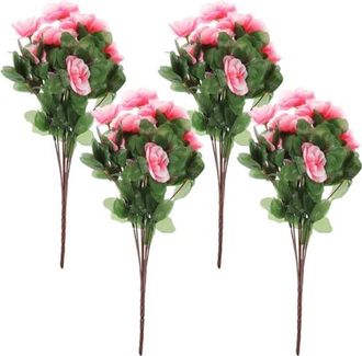 Cabilock Fleurs Artificielles Rhododendron 7 T&ecirc;tes 42 Feuilles D&eacute;cor Floral Int&eacute;rieur Ext&eacute;rieur Maison Jardin F&ecirc;te