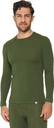Danish Endurance Merino Langarm Shirt Herren, Thermounterwäsche Herren, Funktionsshirt, Grün, 3XL