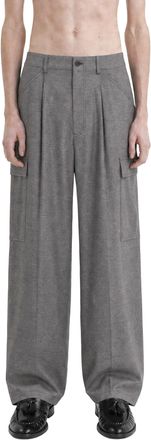 Giorgio Armani Wool Cashmere Denim-Effect Cargo Pants