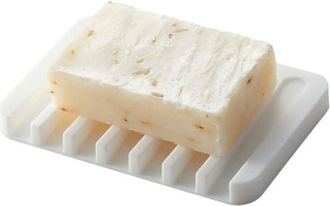 Yamazaki Tableware Yamazaki 7395 FLOW Seifenablage aus Silikon, wei&szlig;, Silikon, minimalistisch, 11.5 x 8 x 1 cm