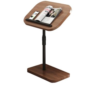 Generic H&ouml;henverstellbarer C-f&ouml;rmiger Beistelltisch, C-f&ouml;rmiger Beistelltisch mit abgerundeten Ecken, h&ouml;henverstellbarer Getr&auml;nketisch auf Sockel, Beistelltis