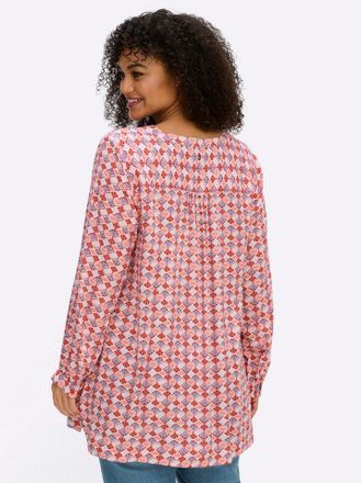 Sheego Klassische Bluse Tunika Langarm
