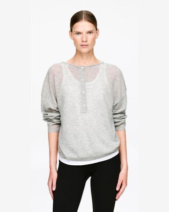 Arket Pullover Mit U-Boot-Ausschnitt Aus Reinem Kaschmir -Grau