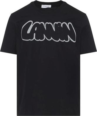 Lanvin Homme, Tops, Noir, Taille: XL Bubble Logo T-Shirt