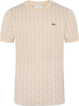 Lacoste T-Shirt in Jacquard-Strick mit Monogramm-Print, Classic Fit in