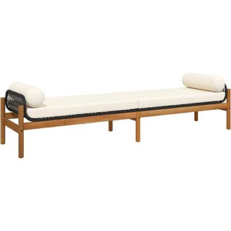 vidaXL Vidaxl - Banc de jardin avec coussin noir r&eacute;sine tress&eacute;e acacia