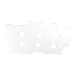 Top-Light Top-light - Plafonnier led echo Top Light en m&eacute;tal blanc rectangulaire avec 6 douilles dampoule Gx53